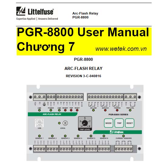 PGR-8800 User manual Hướng dẫn sử dụng chương 7 (Rơ le bảo vệ hồ quang Littelfuse) - wetek.com.vn